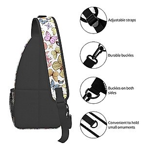 Ohiokwei Butterfly Sling Bag Crossbody Travel Hiking Chest Backpack Shoulder Daypack For Women Men