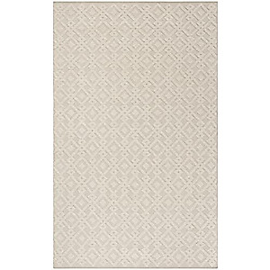 SAFAVIEH Vermont Collection Area Rug - 6' x 9', Ivory, Handmade Wool & Cotton, Ideal for High Traffic Areas in Living Room, Bedroom (VRM102A)