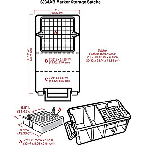 ArtBin 6925AB Semi Satchel with 3 Removable Dividers, Portable Art & Craft Organizer with Handle, Clear & ArtBin 6934AB Marker Storage Satchel with Marker Organizer Tray, Art & Craft Organizer, Clear