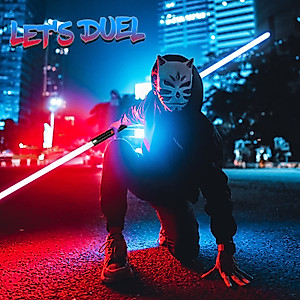 Oomyeh 2Pack FX Dueling Lightsaber Battle Sounds Metal Hilt Update 20 Colors Changeable 4 Modes 2 in 1 Light Sabers Perfect Christmas Halloween Present for Kids