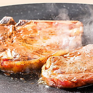 Korean Grill Pan,Nonstick Round Griddle Grill Pan for Korean BBQ,Round BBQ Griddle with Handle,Multifunctional Stove Plate for Meats, Pancakes, Ribs (Gas Model 33cm)