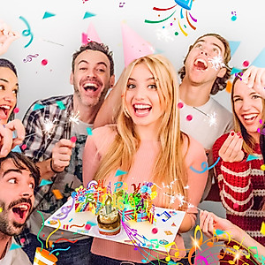 Gumry Sweet 16 Birthday Card, Blowable Musical Birthday PopUp Card with LED Light Candle Song 'HAPPY', Happy 16th Birthday Decorations,16th Birthday Gifts for 16 Years old Girls Boys Son Daughter