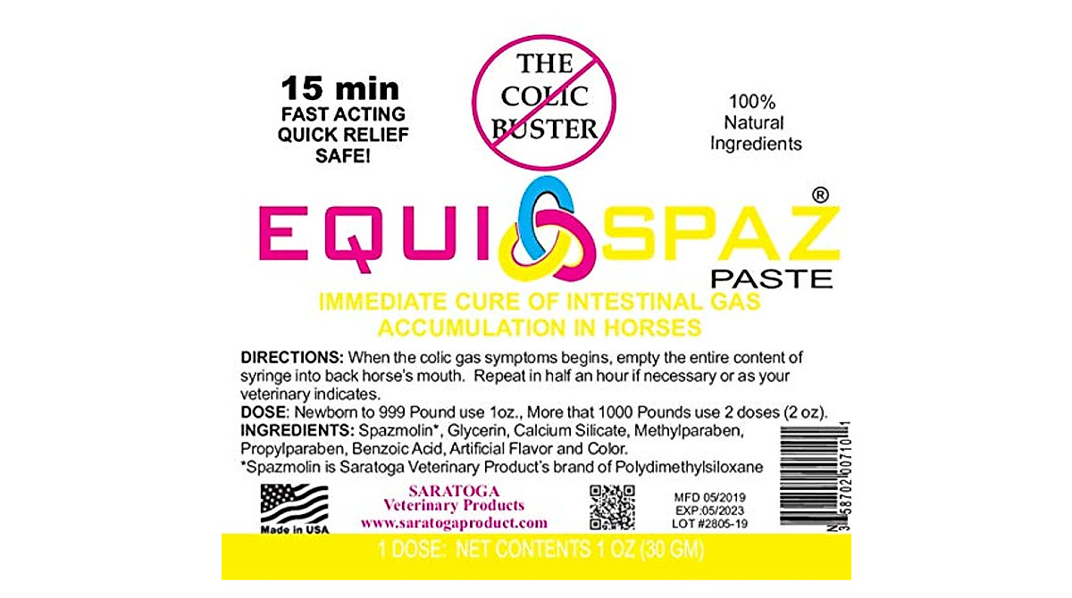 EQUI-SPAZ Supplement for Horse Gas Relief