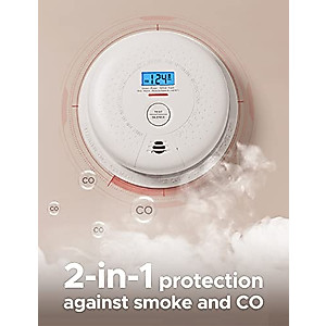 X-Sense Smoke and Carbon Monoxide Detector Combo, Wireless Interconnected Combination Smoke and Carbon Monoxide Detector with LCD Display & 10-Year Battery, RF Interconnected Model, 1-Pack
