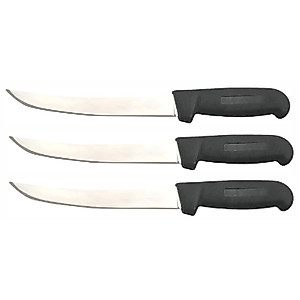 Boning Knife - Cozzini Cutlery Imports 6.5 in. Blade - Curved, Stiff - Black Fibrox Handle (3 Pack - 6.5 in. Boning)