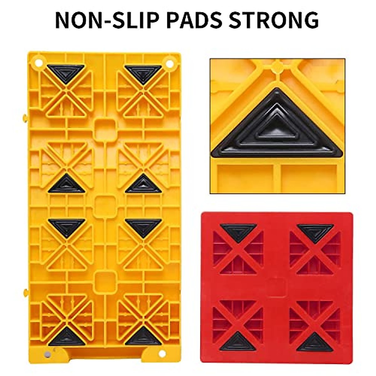 Homeon Wheels Camper Leveling Blocks, One Top Tire Saver Ramp and 9 Pack Interlocking Leveling Blocks with Carrying Bag, Heavy Duty Rv Leveling Blocks and Chocks Anti-Slip Pads Design (WH-201)