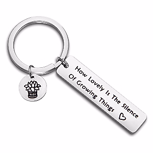 ENSIANTH Gardener Gift Idea Plant Keychain Plant Lover Gift Gardening Jewelry Florist Farmer Inspirational Gift (Growing thing key)