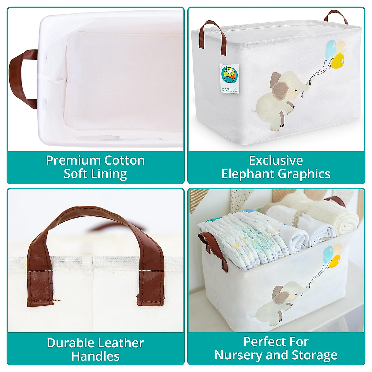 KAZULO 2 Pack Set Pink and Blue, Bunny Easter Baskets For Kids, Egg Hunt Bag For Boys and Girls, Baby laundry Hamper, Kids Easter Basket (Easter Bunny Bundle)