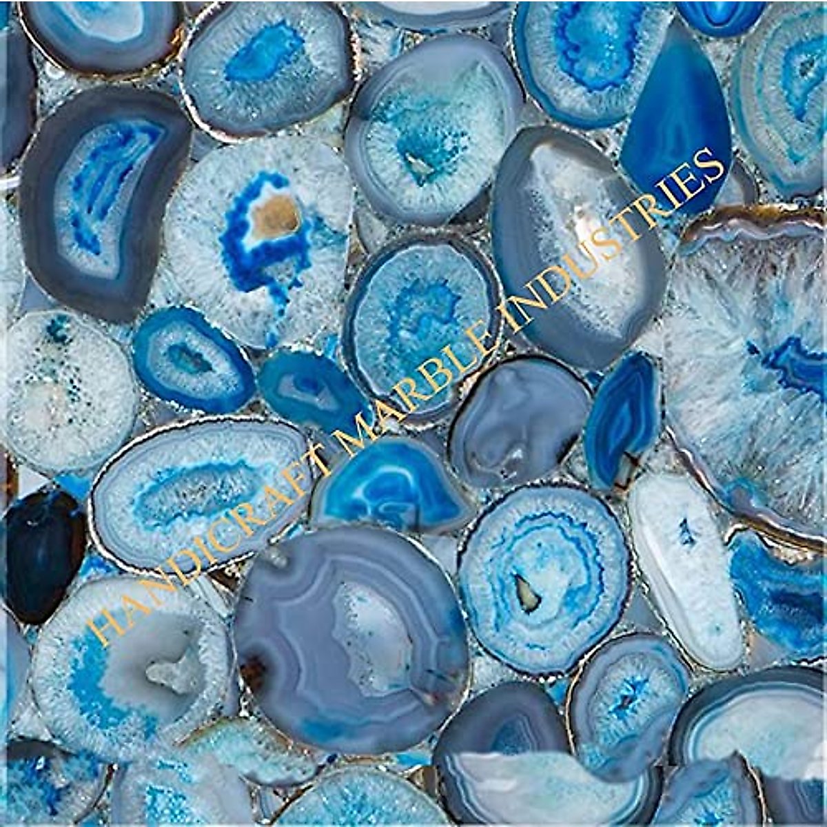 15" Inch Agate Square Table, Natural Agate Table, Square Coffee Table, Blue Agate Table, Square Agate Stone Table, Piece Of Conversation, Family HeirLoom