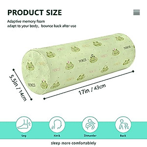 Vnurnrn Princess Frogs Neck Support Pillow Round Neck Roll Bolster Cylinder Pillow Cervical Pillows Shoulder Pillow for Leg Knee Back Head Support for Camp Work Women Men Traveling