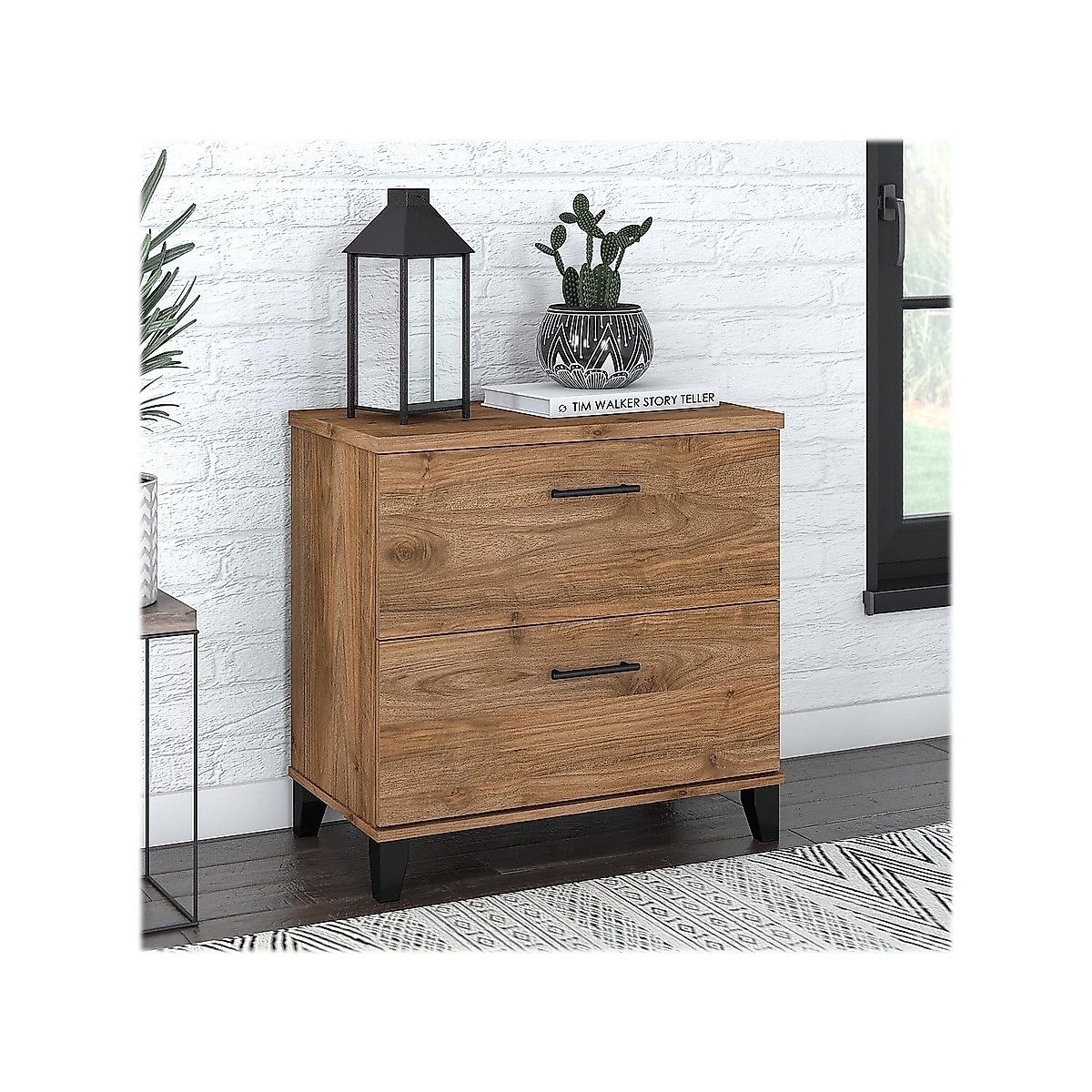 Bush Furniture 2 Drawer Lateral File Cabinet, Letter and Legal-Size Document Storage for Home or Professional Office, Somerset Collection, Fresh Walnut