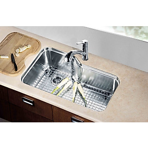 Dawn DSU3118 Undermount Single Bowl Sink with Side Drain, Polished Satin
