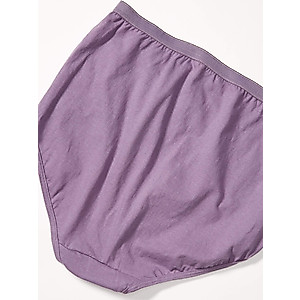 Hanes Women's Plus Just My Size Waist Cotton Underwear, High-Rise Brief, 6-Pack (Colors May Vary), Solid/Print Mix, 14