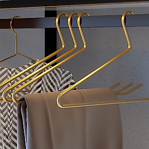 ZWJPJL 5pcs Aluminum Alloy Trousers Hangers Household Clothes Organizer Wardrobe Space Saving Pants Storage Hanger Trousers Drying Rack,Gold