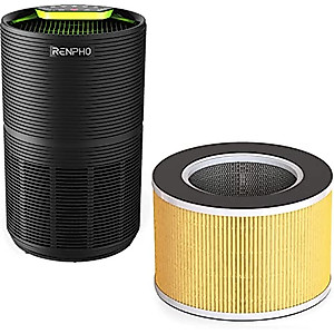 RENPHO Air Purifier for Large Room 800 Ft² RP-AP089B & 1 Pack HEPA H13 Replacement Filter for Pet Allergies Odor, 5-Stage Filtration System, Air Quality Monitor, Smart Auto Mode, Ozone Free