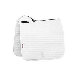LeMieux Dressage Cotton Square Saddle Pad - English Saddle Pads for Horses - Equestrian Riding Equipment and Accessories (White - Small/Medium)
