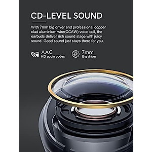 QCY HT01C Hybrid Active Noise Cancelling Wireless Earbuds, in-Ear Detection Headphones, IPX6 Waterproof Bluetooth 5.1 Stereo Earphones, Light-Weight, Immersive Sound Premium Deep Bass Headset