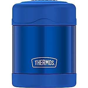 THERMOS FUNTAINER 10 Ounce Stainless Steel Vacuum Insulated Kids Food Jar, Blue