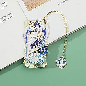 Eddie Munson Genshin Impact Metal Bookmarks - TARTAGLIA Anime Figure Design - Gift for Book Lovers and Game Fans (BARBATOS)