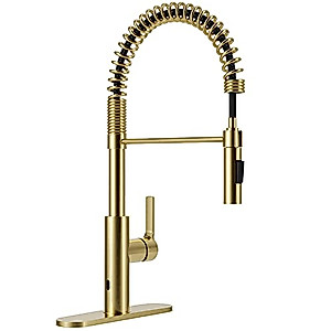 ANZZI Ola Hands Free Touchless Kitchen Faucet with Motion Sensor - Brushed Gold Finish