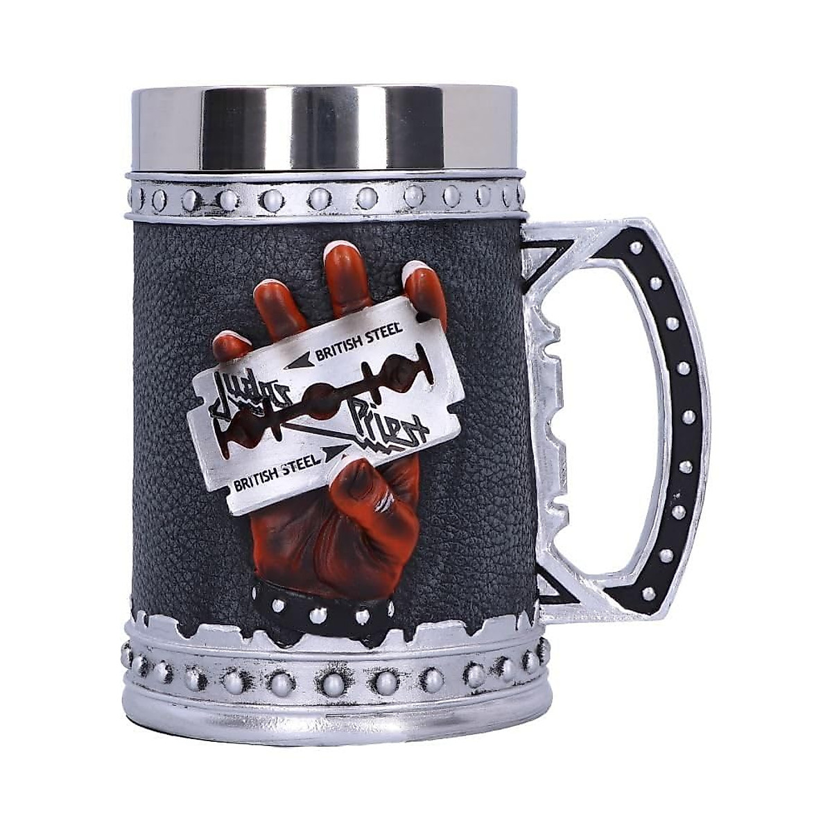 Nemesis Now Judas Priest British Steel Album Tankard Mug, 1 Count (Pack of 1), Black