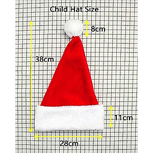 LONGTEN Christmas Hat Santa Hat Xmas Holiday Hat for Children Kids Unisex Velvet Comfort