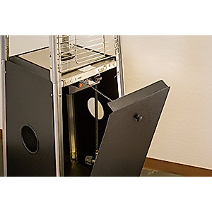 Hiland HLDSO1-GTPC 91-Inch Tall Quartz Glass Tube Heater - With wheels, Matte Black