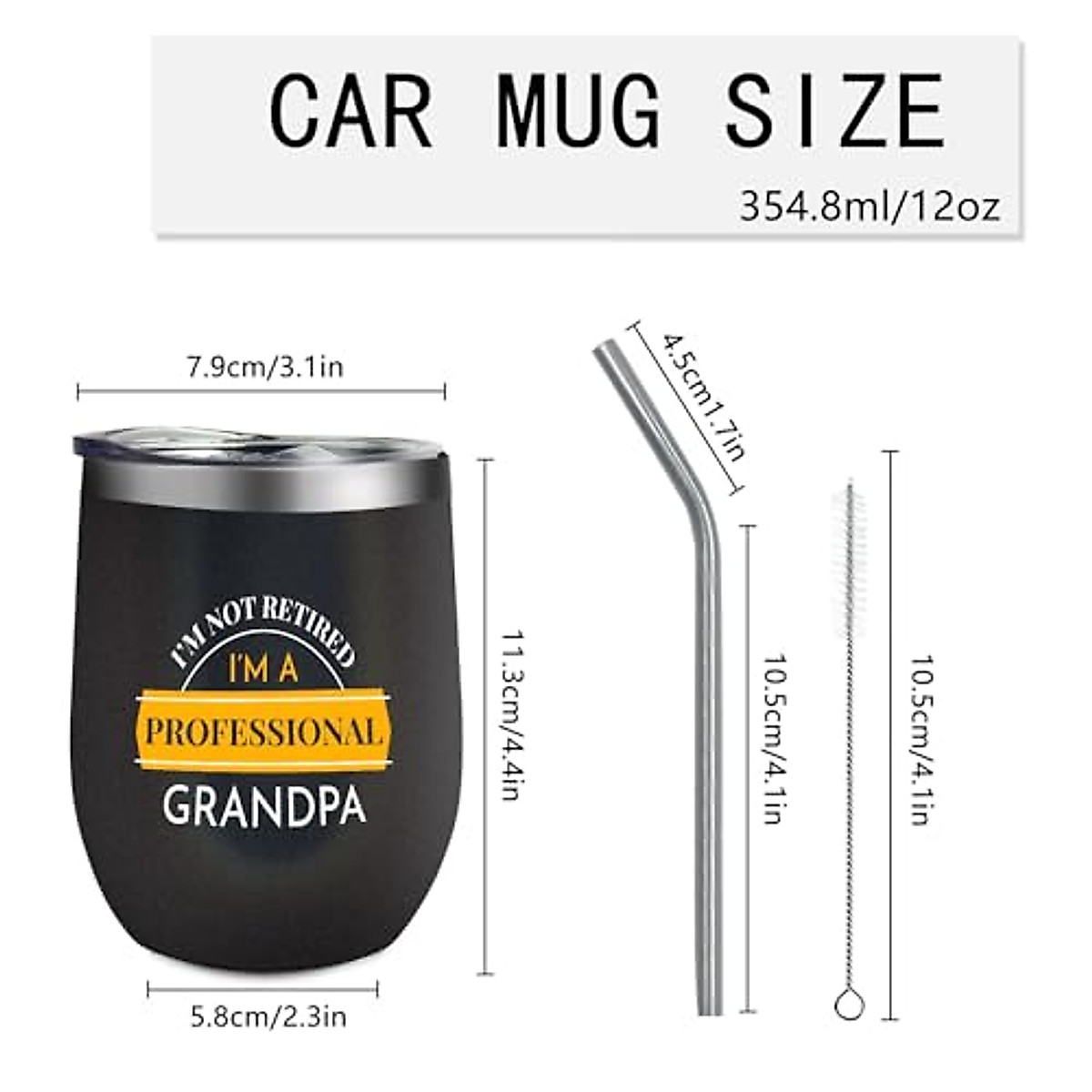 I'm Not Retired I'm A Professional Grandpa Tumbler With Lid And Straw For College