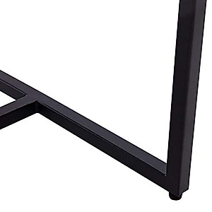 Set of 4 Linen Upholstered Dining Room Chair, Mid Century Modern Fabric Chair for Dining Room, with Black Metal Frame, Cream