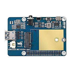 Waveshare SIM8200EA-M2 5G HAT with Antennas 5G/4G/3G Support Snapdragon X55 Onboard Multi Mode Multi Band Applicable for Regions with 5G Sub-6G Signal Coverage