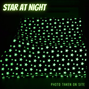 Bood Glow in The Dark Blanket, Soft Kids Fuzzy Throw Blankets, for Boy and Girl, Personalized Blankets, Soft Fluffy Fleece Plush Furry Throw, Funny Presents(50"x60",Star Pattern)