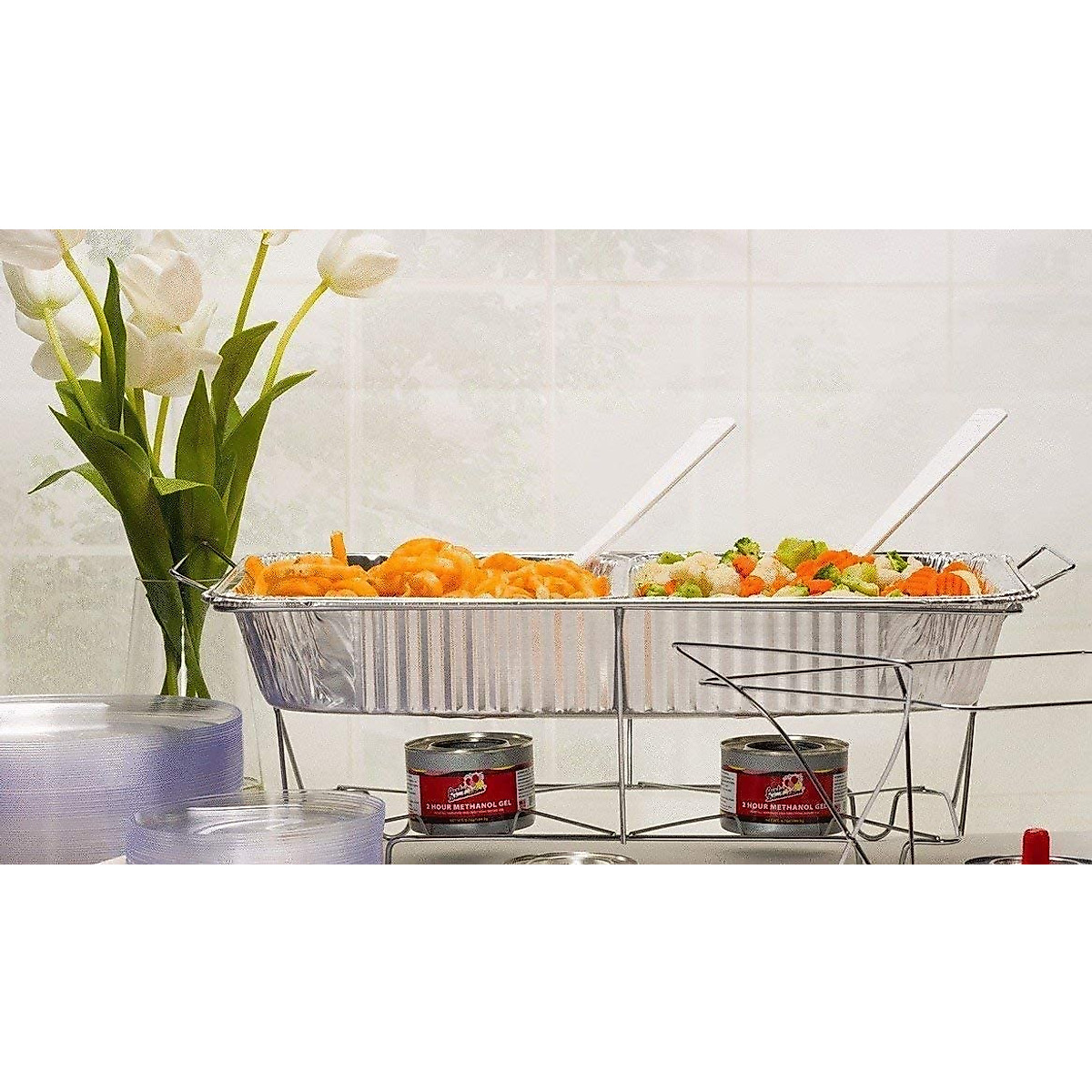 Aluminum Pans Full Size, Large Disposable Roasting & Baking Pan, 21"x13" Deep Foil Pans (50 Pack) Extra Heavy Duty Chafing Trays for Hotels, Restaurants, Caterers, Steam Table, Buffets & Bakeware