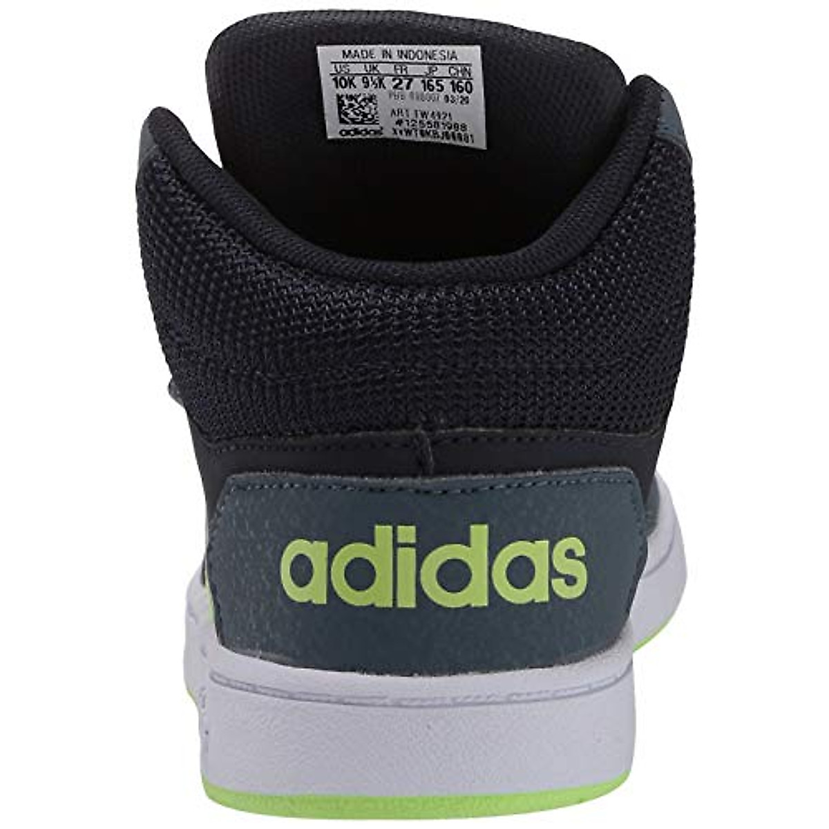 adidas Boy's Hoops 2.0 Mid Basketball Shoe, Ink/Green/Legacy Blue, 5.5 Little Kid