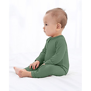 Rayon Baby Sleeper with Mitten Cuffs, Footless Pajamas Baby Boy 6-12 Months Green