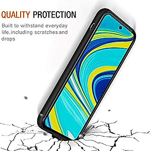 KAPUCTW Case for Xiaomi Redmi Note 9S, Black Silicone Matt Back Cover with Floral Design - Xiaomi Redmi Note 9S [6.67"] Slim Thin Shockproof Soft Gel TPU Rubber Bumper for燝irls (Sunflower)