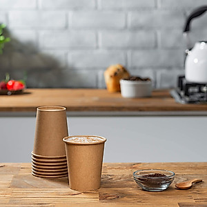 Comfy Package GUSTO [8 oz. - 300 Pack] Kraft Disposable Paper Cups, Hot Coffee Cups Brown Unbleached - Eco-Friendly Cups (Formerly