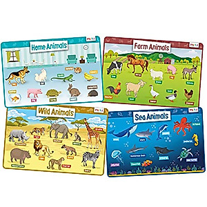 merka Kids Placemats for Dining Table Placemats for Kids Toddler Placemats for Dining Table Set of 4 Wipeable Non-Slip Silicone Mats