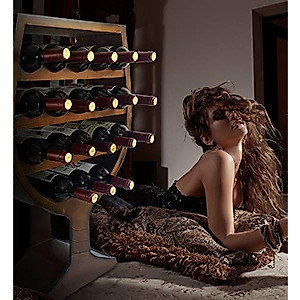 CoTa Global Wine Glass Shaped Wall Mounted Wine Rack - 18 Bottles Freestanding Wooden Wine Holder, Hanging Bottle Rack or Floor Stand, Rustic Wine Storage Shelf Organizer for Wine Bar & Home Décor