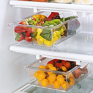 Sorbus Pull Out Fridge Drawer - Attachable Deli Drawer - Adjustable Refrigerator Storage Bin - Clear Plastic Kitchen Accessories