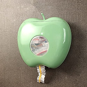Zerodeko 3Pcs Wall Mount Plastic Bag Holder Apple Shaped Bag Organizer Garbage Bag Dispenser Plastic Wrap Storage Container for Kitchen Farmhouse