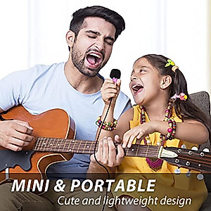 5-Piece Mini Microphone Tiny Microphone Mini Mic for Recording Voice and Singing on iPhone, Android Phones or Tablet, Metal, with 113 cm Cord, 3.5 mm Input (Rose red, Rose Gold, Silver, Blue, Black)