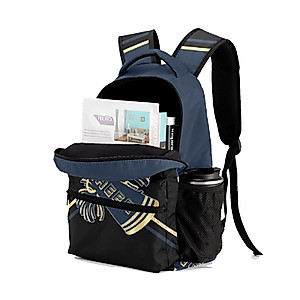 BigBigift Personalized Cheer Navy Black Cheerleaders Multifuction Backpack with Name Text for Women Men Gift, 12.2(L)x5.9(W)x16.5(H)inch