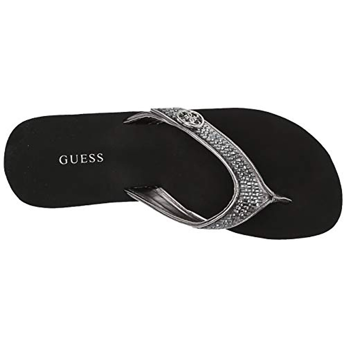 GUESS Womens Sarraly Flip-Flop, Pewter 179, 8 US