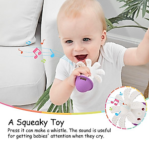 Baby Teething Toys for Babies 6-12 Months, Mombella Octopus Baby Teether 12-18 Months, Soft Silicone Infant Teething Toys 6-9 Month Old, Kids Chew Toy to Soothe Sore Gums, BPA FREE Baby Gift, Purple