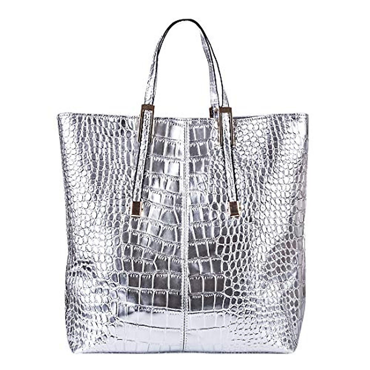 Women Stylish 3 Piece Bag Set,BBDI Alligator Pattern Lash Package PU Leather Shoulder Tote Purse Bag - Silver