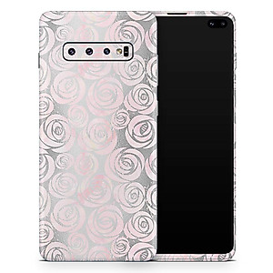 DesignSkinz Karamfila Silver & Pink Marble V15 Protective Vinyl Decal Wrap Skin Cover Compatible with The Samsung Galaxy S20 (Screen Trim & Back Glass Skin)