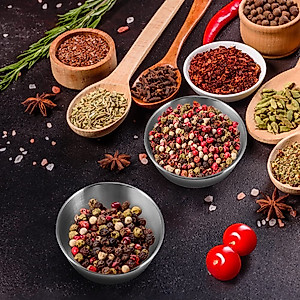 Amytalk 10 Pack 3.3inch Stainless Steel Sauce Dishes Mini Individual Saucers Bowl Round Seasoning Dishes Sushi Dipping Bowl Appetizer Plates, Sliver