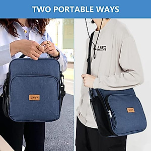 ZPP Lunch Box for Men, Water Insulated Lunch Bag, Women, Adults Small Lunch Bag, Reusable Lunch Box Portable Lunchbox Tote Bag with Adjustable Shoulder Strap for Office Work, Blue