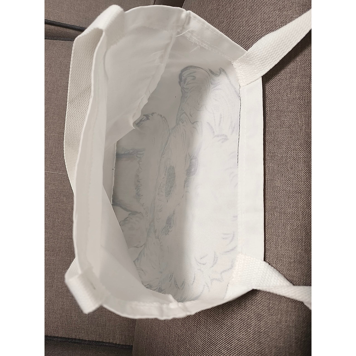 Cute Canvas Tote Bag for Women with Dog Design, Reusable Book Tote Lightweight Shopping Bag for Work Picnic Beach