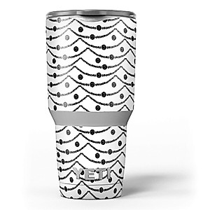 Design Skinz Slate Black Tiny Hearts on Powerlines - Skin Decal Vinyl Wrap Kit Compatible with The Yeti Rambler Cooler Tumbler Cups
